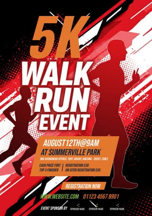 Copy of Black Professional 5k Run Flyer Template A4 | PosterMyWall