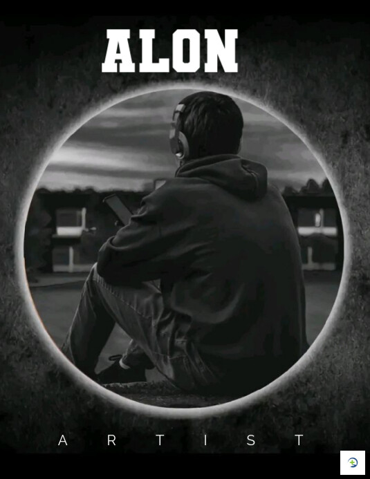 Copy of Black Professional Aalone Man Albumb Cover Flyer (us Letter ...