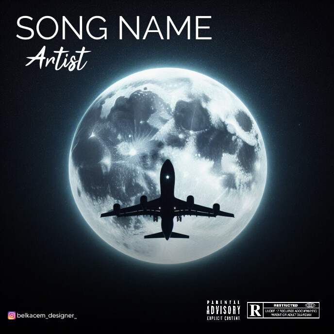 Black Professional Airplane Album Cover Template | PosterMyWall