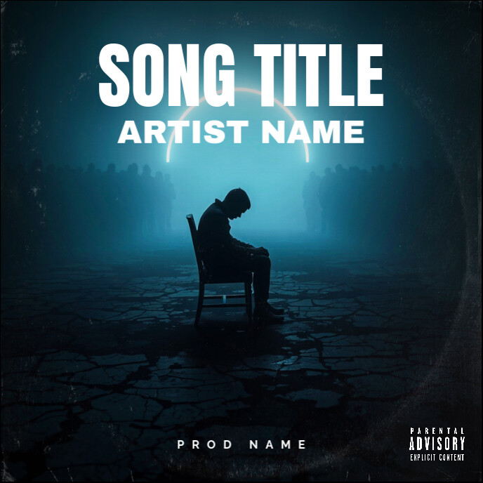 Black Professional Alone Bleu Album Cover Template | PosterMyWall