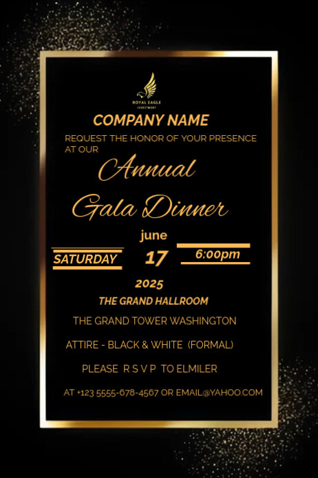 Black Professional Annual Gala Dinner Poster Template | PosterMyWall
