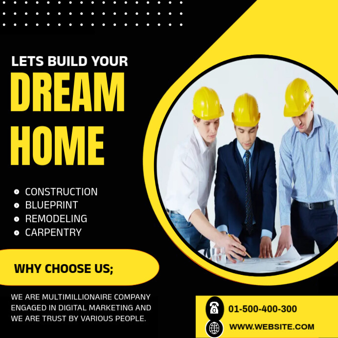 Black Professional Architect Company Promotion Template Instagram Post ...