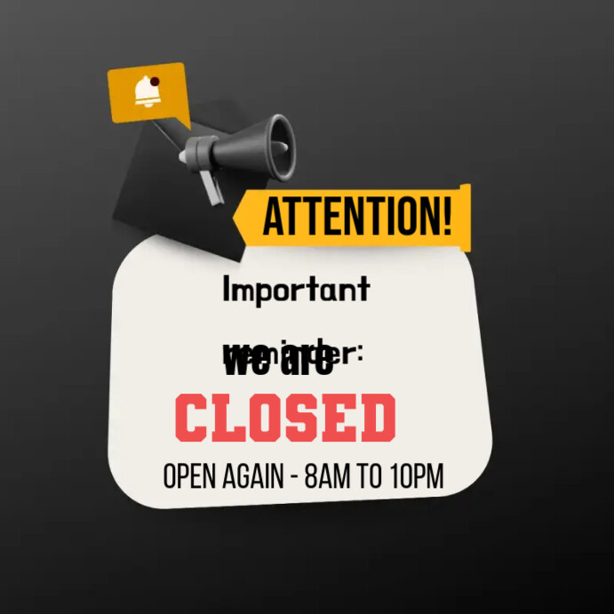 Black Professional Attention Posters Instagram Post Template | PosterMyWall