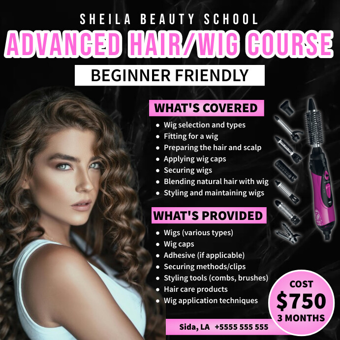 Copy of Black Professional Avanced Hair/wig Course In | PosterMyWall