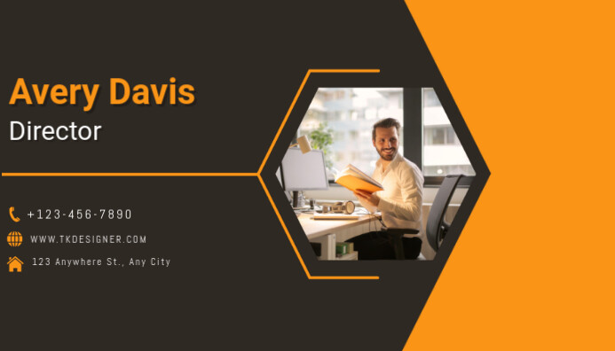 Black Professional Avery Davis Business Card Templat | PosterMyWall