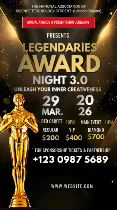 Black Professional Award Ceremony Instagram Story Template | PosterMyWall