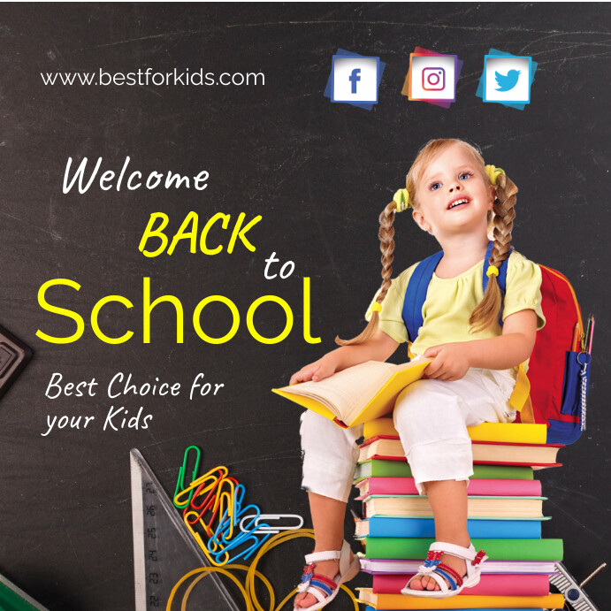 Black Professional Back To School Instagram Template | PosterMyWall