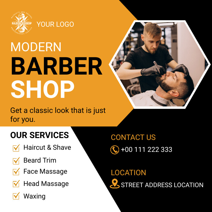 Copy of Black Professional Barber Poster Instagram P | PosterMyWall