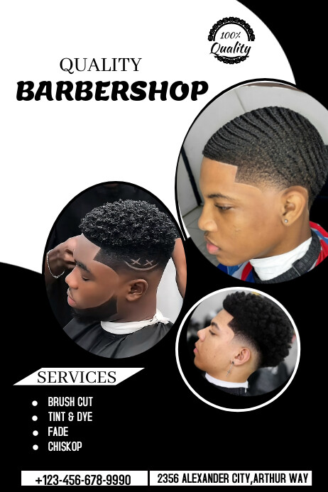 Black Professional Barbers Shop Poster Template | PosterMyWall