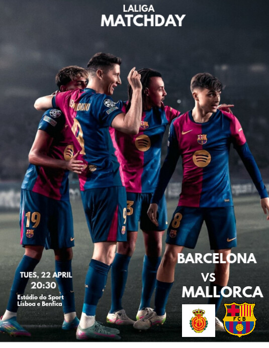 Black Professional Barcelona Matchday Flyer (us Letter) Template ...