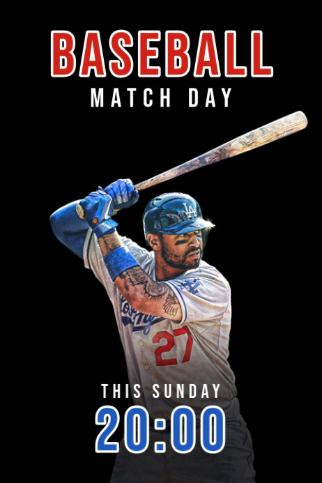 Copy of Black Professional Baseball Match Day Poster | PosterMyWall