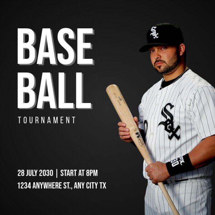 Modèle Black Professional Baseball Tournament Instagram Post | PosterMyWall