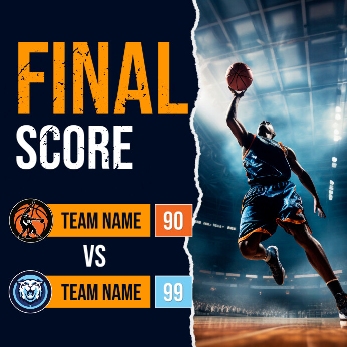 Copy of Black Professional Basketball Final Score Instagram Post ...