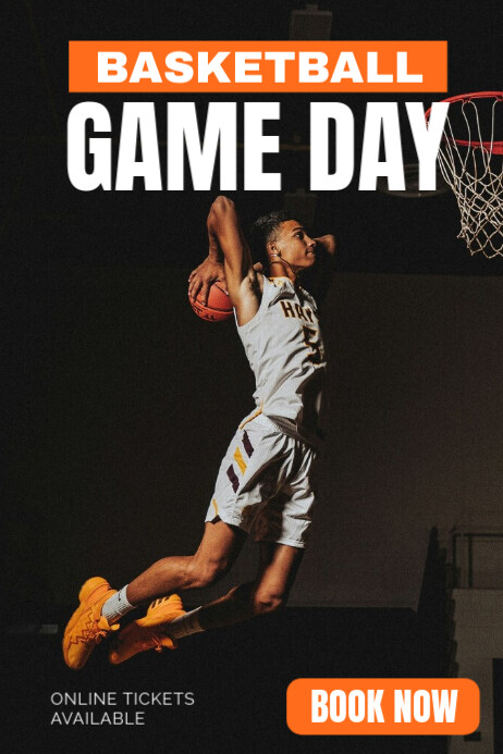 Black Professional Basketball Gameday Poster Template | PosterMyWall