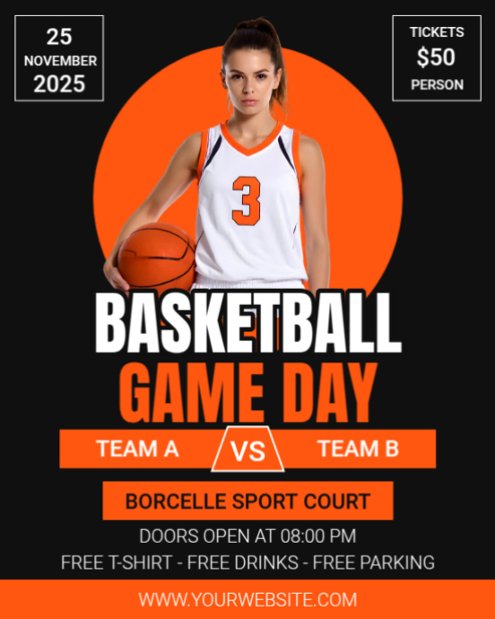 Black Professional Basketball Instagram Portrait Template | PosterMyWall