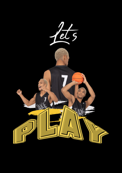 Copy of Black Professional Basketball Player T-shirt A4 | PosterMyWall