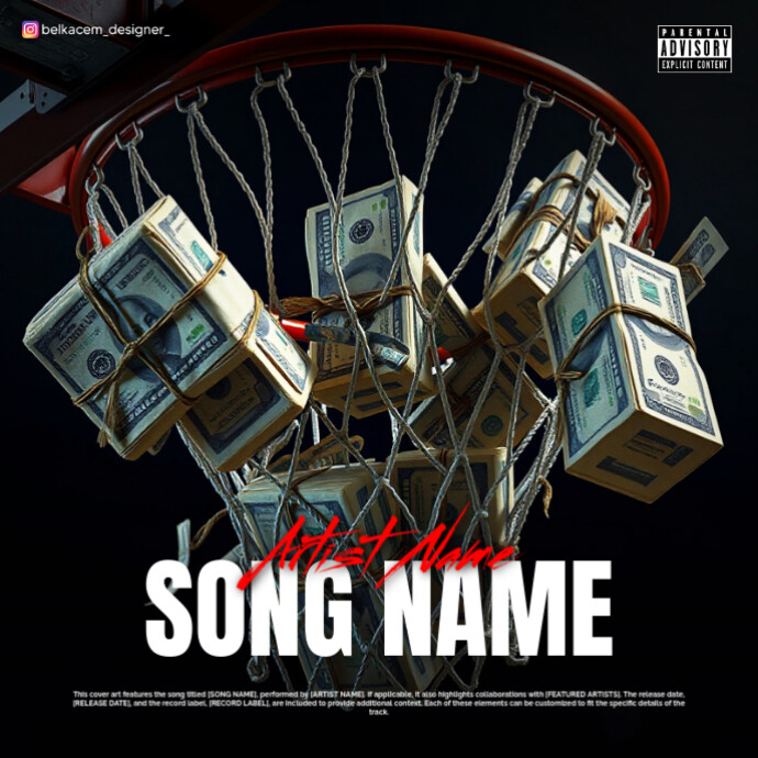 Black Professional Basketmoney Album Cover Template | PosterMyWall