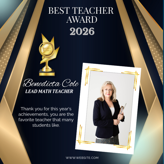 Black Professional Best Teacher Award Instagram Post Template ...