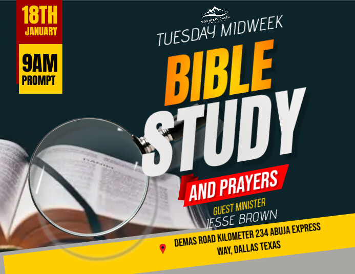 Black Professional Bible Study Flyer (us Let Template | PosterMyWall