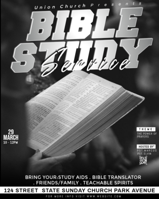 Black Professional Bible Study Service Instagram Portrait Template ...