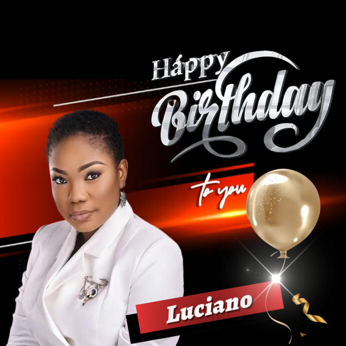 Black Professional Birthday Design Square (1 Template | PosterMyWall