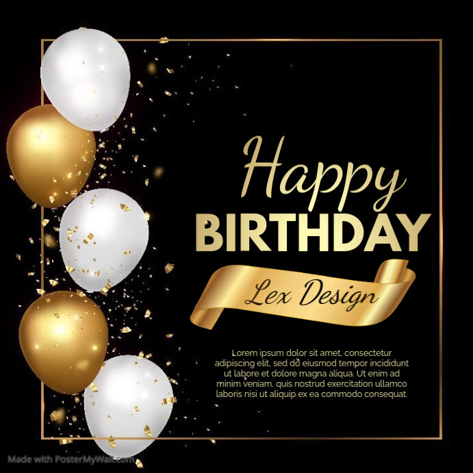 Copy of Black Professional Birthday Invitation Card Instagram Post ...