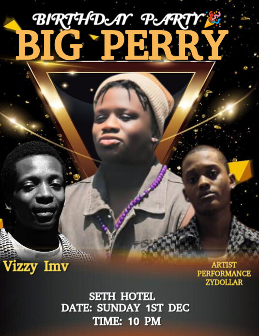Black Professional Birthday Party Flyer Flyer (us Letter) Templat ...