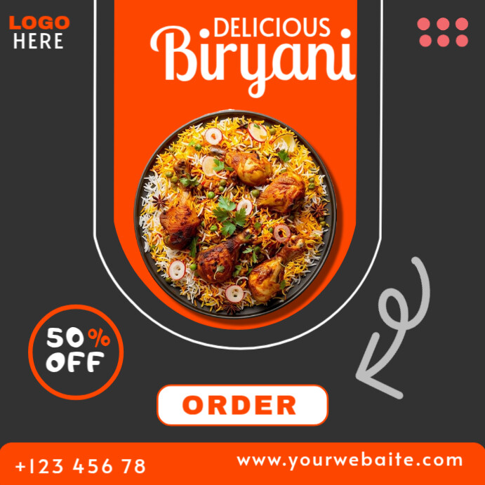Copy of Black Professional Biryani Post Instagram Post | PosterMyWall