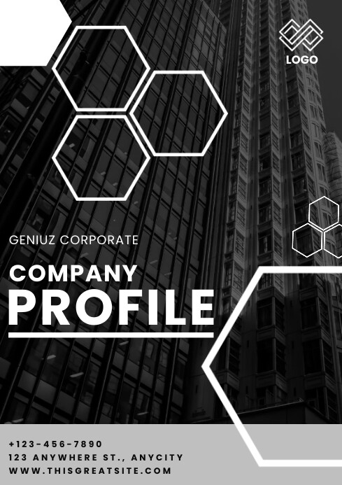 Black Professional Black Abstract Company Pro Template | PosterMyWall