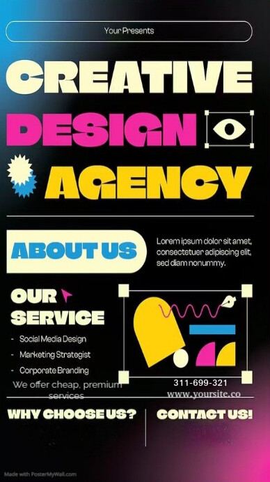 Black Professional Black Creative Design Agency Flyer Template Flyer ...