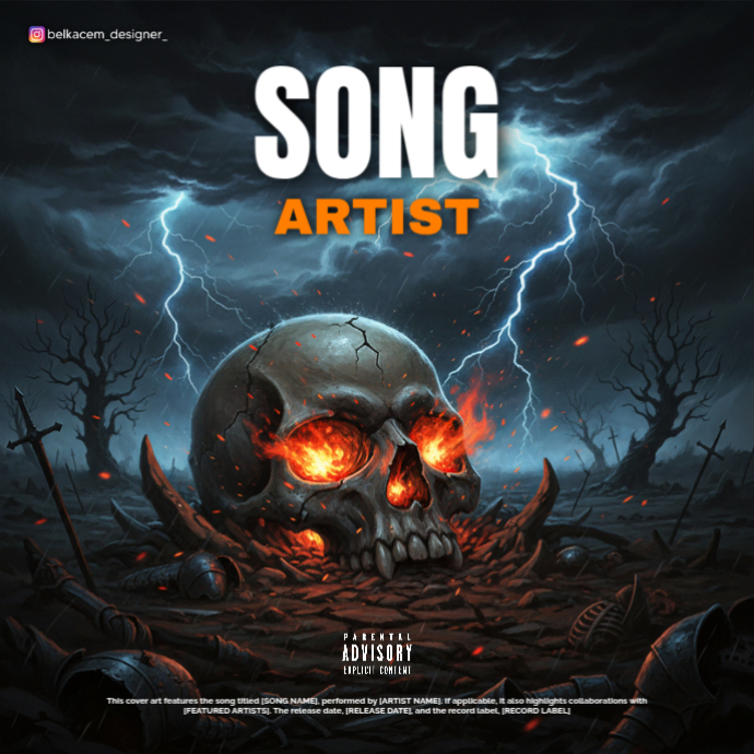 Black Professional Born Of Fire Album Cover Template | PosterMyWall