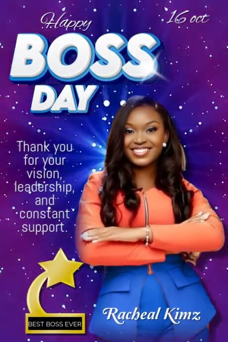 Black Professional Boss Day Appreciation Poster Template | PosterMyWall