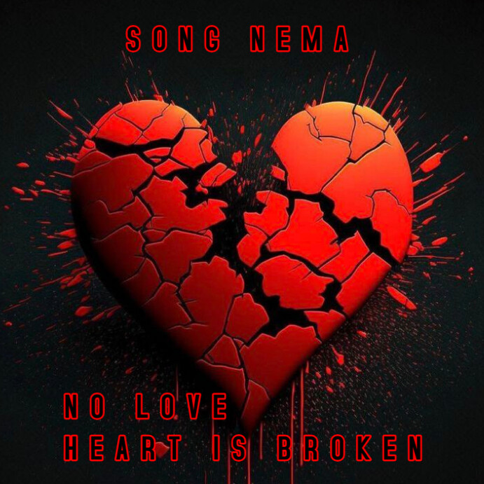 Black Professional Broken Heart Instagram Post Template | PosterMyWall