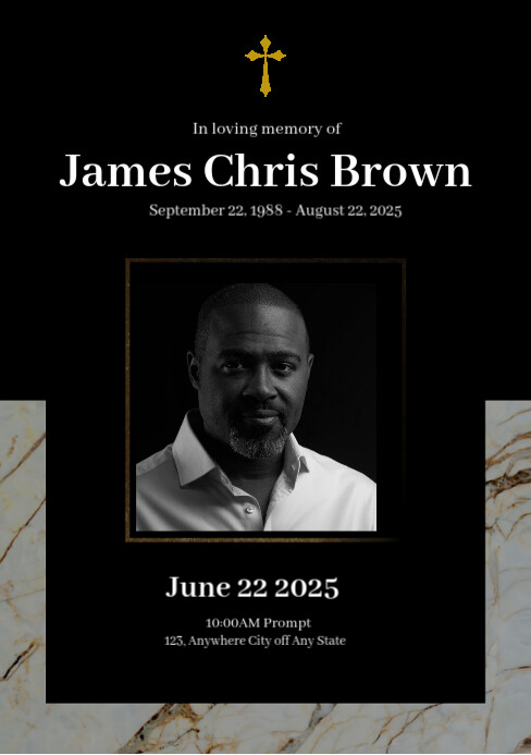 Copy of Black Professional Burial + Inner Template A5 | PosterMyWall