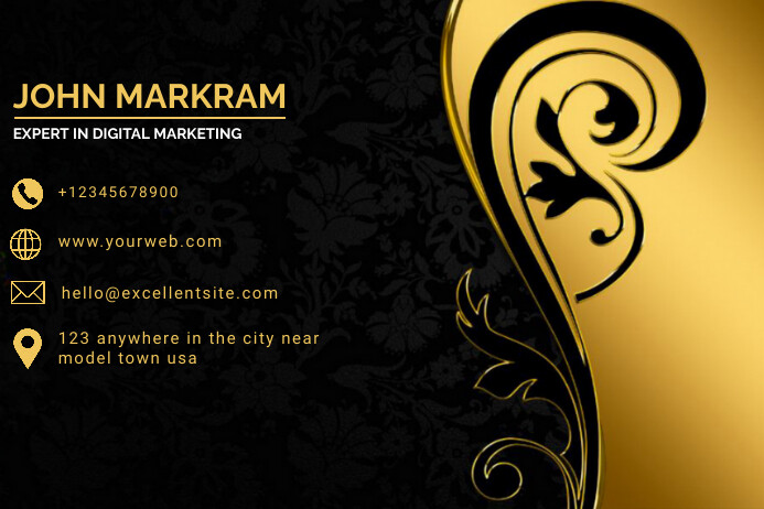 Black Professional Business Card Label Templat | PosterMyWall