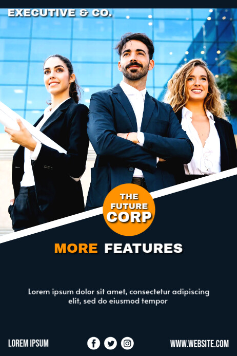 Black Professional Business Poster Templat | PosterMyWall