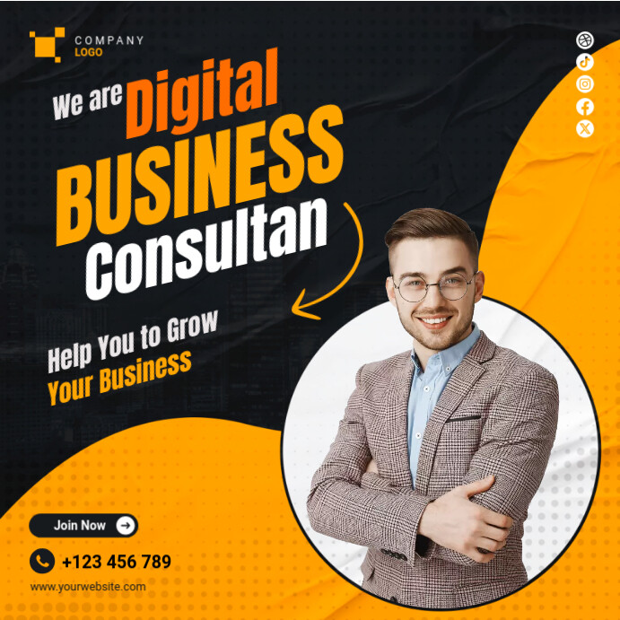 Black Professional Business Poster Flyer Instagram Post Template | PosterMyWall