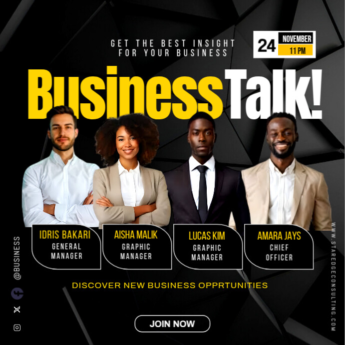 Modèle Black Professional Business Talk Corporate Event Workshop ...