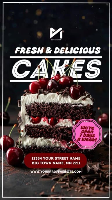 Black Professional Cakes Instagram Story Template | PosterMyWall