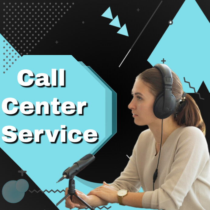 Black Professional Call Center Poster Instagr Template | PosterMyWall