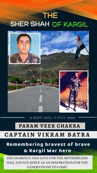 Black Professional Captain Vikram Batra Insta Template | PosterMyWall