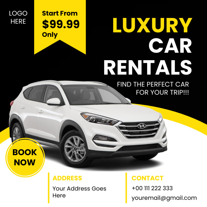 Plantilla de Black Professional Car Hire Flyer Template In | PosterMyWall