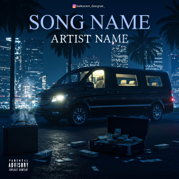 Black Professional Car Money Album Cover Template | PosterMyWall