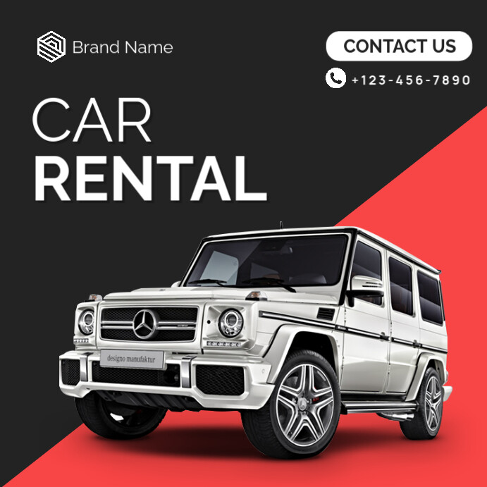 Black Professional Car Rental Ads Instagram Post Template | PosterMyWall