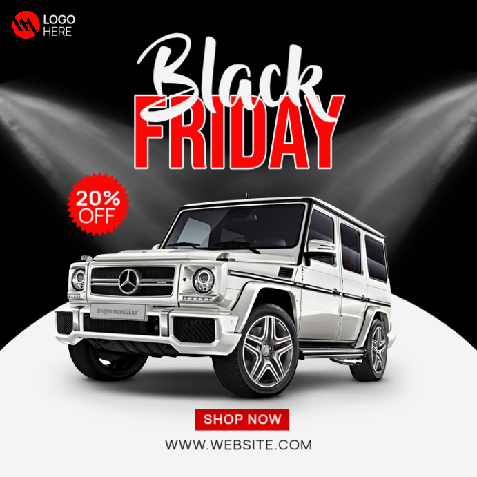 Black Professional Car Rental Service Instagram Post Template ...