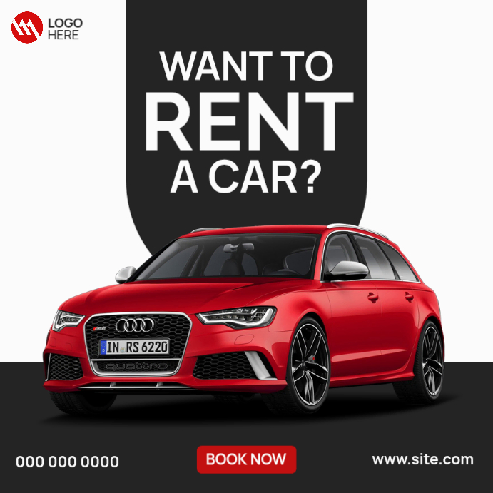 Plantilla de Black Professional Car Rental Service Instagram Post ...