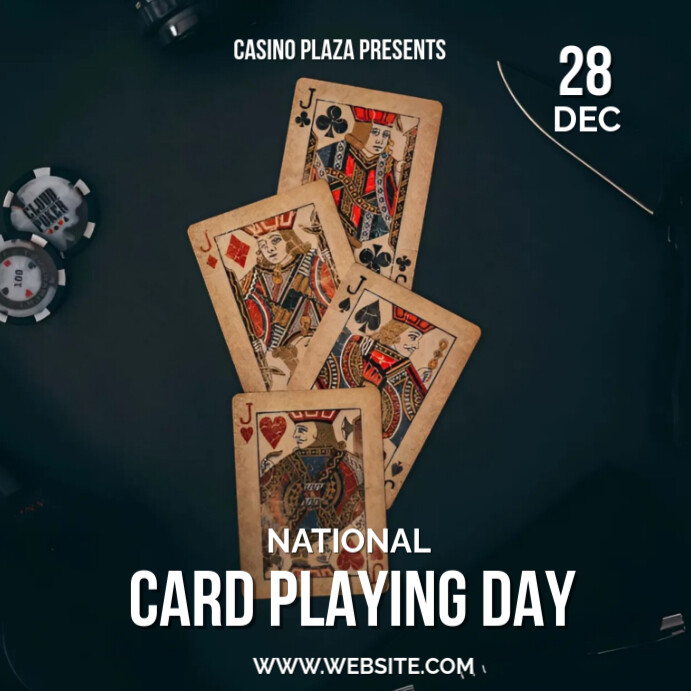Copy of Black Professional Card Playing Day Instagram Post | PosterMyWall