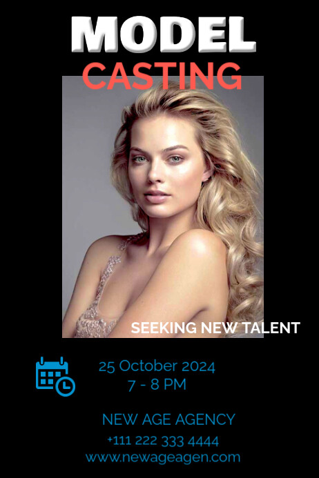 Black Professional Casting Call Poster Template | PosterMyWall