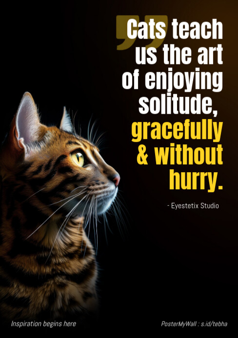 Copy of Black Professional Cat Quote Inspiration A5 | PosterMyWall