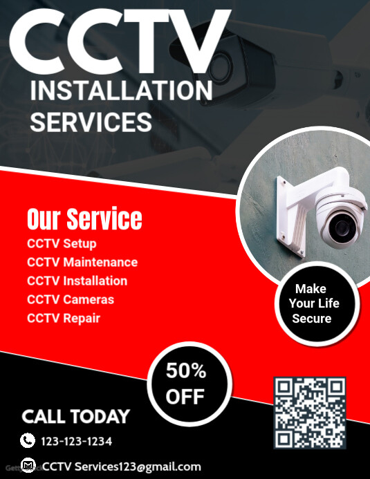 Black Professional Cctv Flyer (us Letter) Template | PosterMyWall